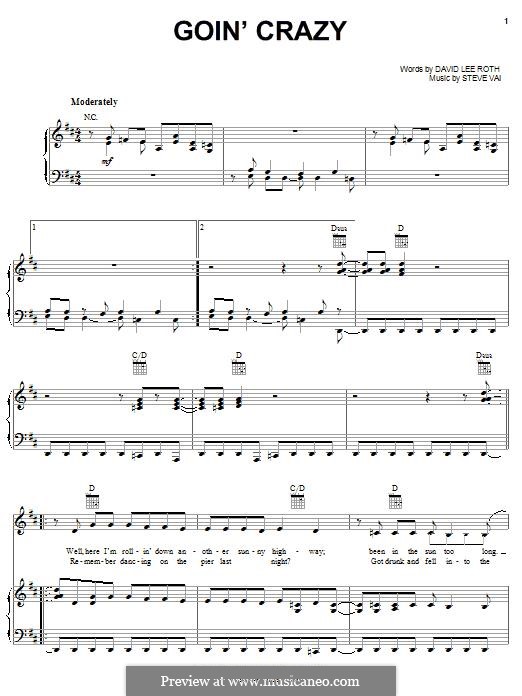 Goin' Crazy (David Lee Roth) by S. Vai - sheet music on MusicaNeo Goin' Crazy (David Lee Roth) by S. Vai - sheet music on MusicaNeo