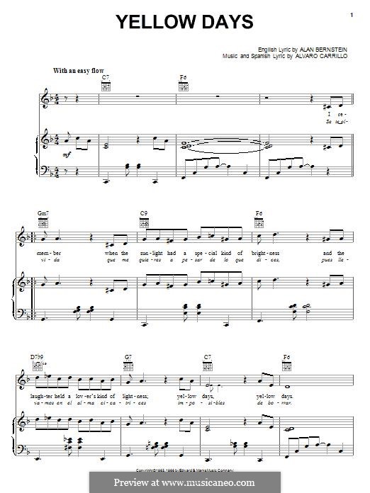 Yellow Days (Frank Sinatra) by A. Carrillo - sheet music on MusicaNeo