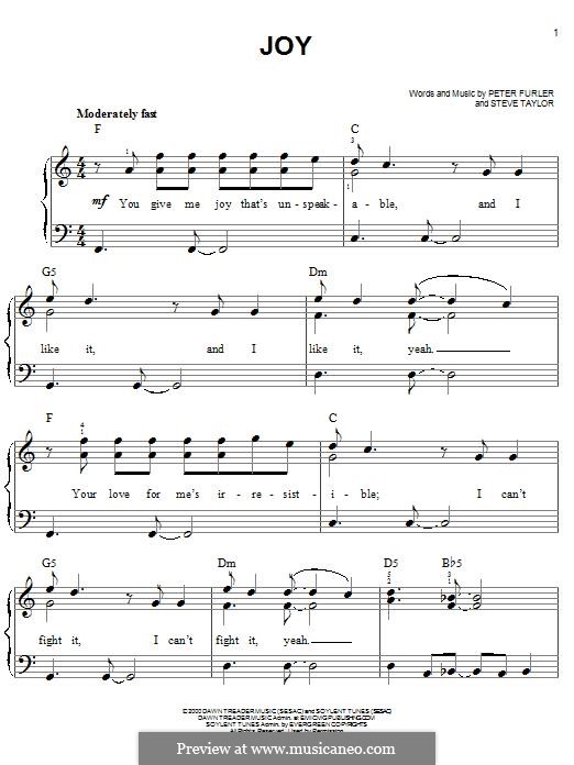 Joy by P. Furler, S. Taylor - sheet music on MusicaNeo