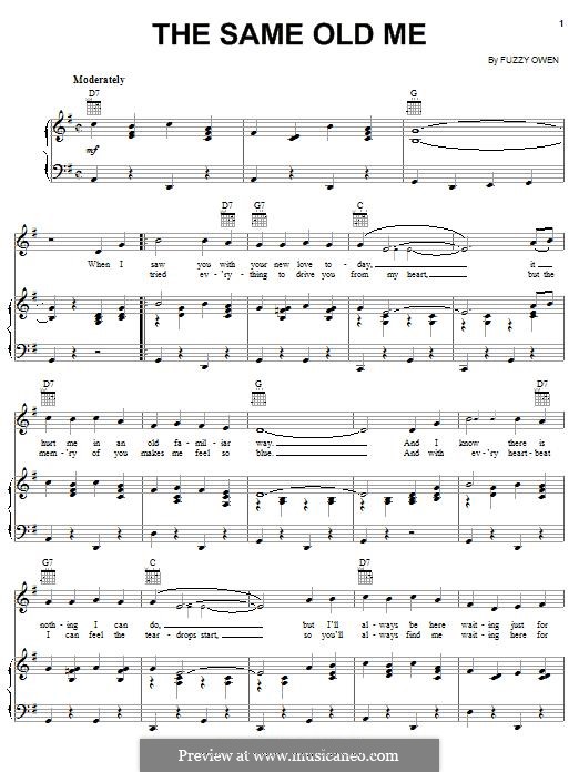 The Same Old Me (Ray Price) by F. Owen - sheet music on MusicaNeo