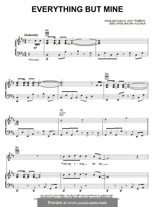 Everything But Mine (Backstreet Boys) by D. Muckala, J. Cates, L ...