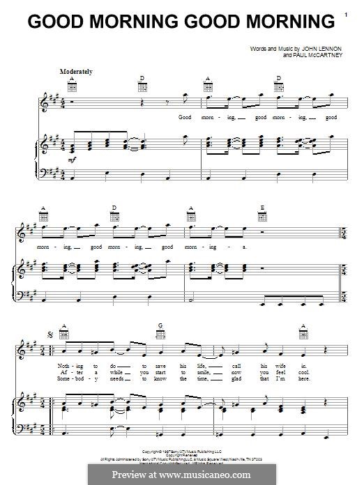 Good Morning Good Morning (The Beatles) by J. Lennon, P. McCartney on ...