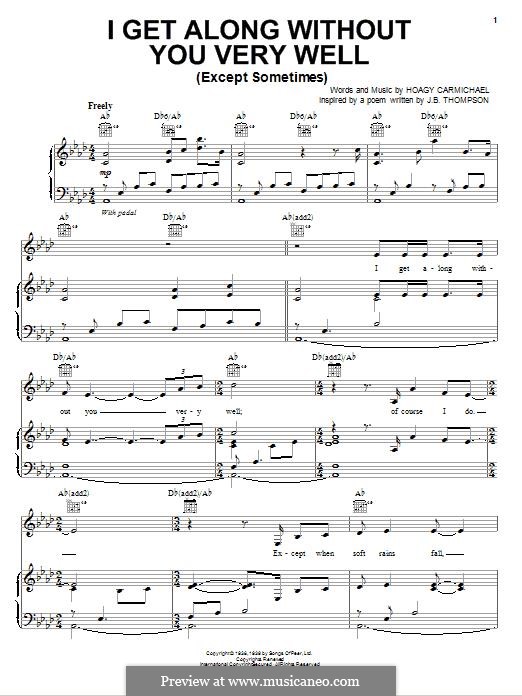 I Get Along Without You Very Well (Except Sometimes) by H. Carmichael ...