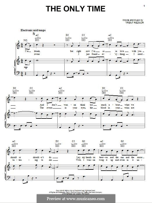 The Only Time (Nine Inch Nails) by N. Rorem - sheet music on MusicaNeo
