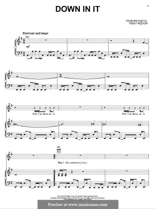 Down In It (Nine Inch Nails) by N. Rorem - sheet music on MusicaNeo