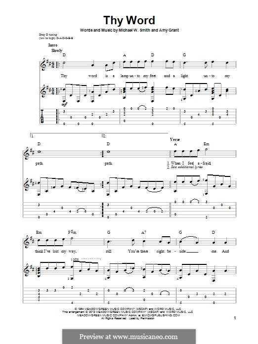 Thy Word by A. Grant, M.W. Smith - sheet music on MusicaNeo