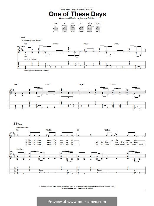 One Of These Days by J. Deibler - sheet music on MusicaNeo