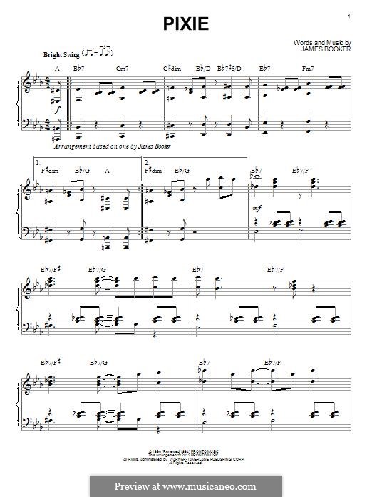 Pixie by J. Booker - sheet music on MusicaNeo