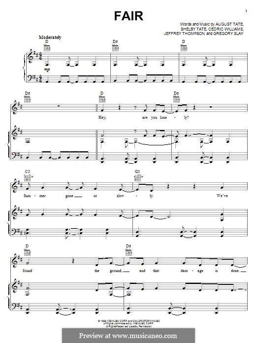 Fair (Remy Zero) by G. Slay - sheet music on MusicaNeo