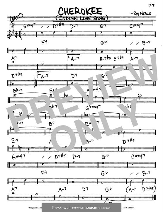 Cherokee by R. Noble - sheet music on MusicaNeo