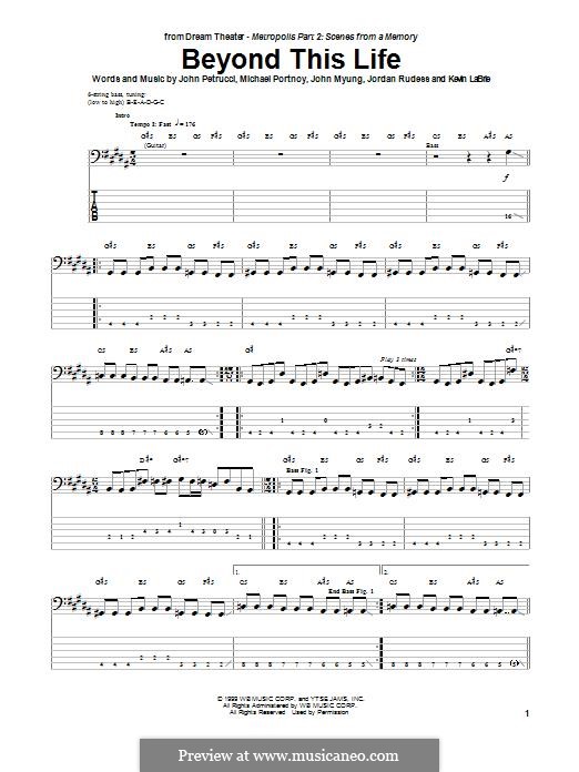 Beyond This Life (Dream Theater) by J. Petrucci - sheet music on MusicaNeo