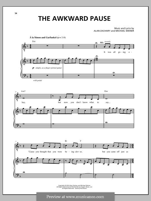The Awkward Pause by M. Weiner, A. Zachary - sheet music on MusicaNeo