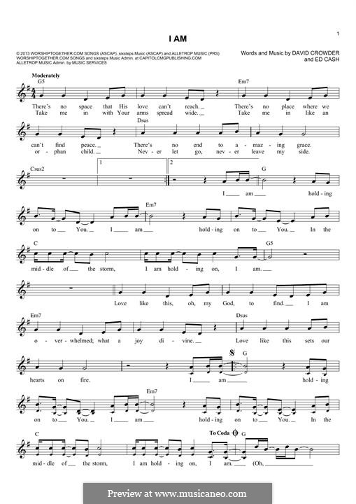 I Am (Crowder) by E. Cash, D. Crowder - sheet music on MusicaNeo