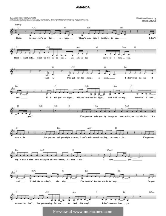 Amanda (Boston) by R. Blaskey - sheet music on MusicaNeo
