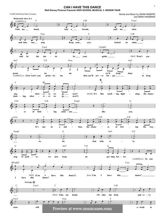 Can I Have This Dance (High School Musical 3) by A. Anders, N. Hassman ...