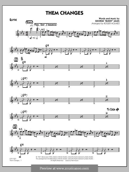 Them Changes by G.'. Miles - sheet music on MusicaNeo