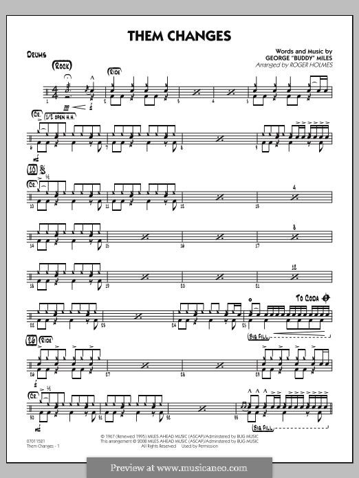 Them Changes by G.'. Miles - sheet music on MusicaNeo