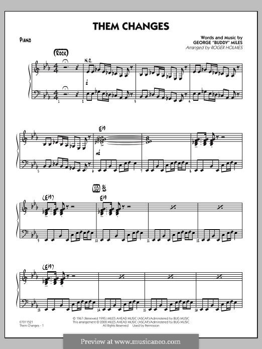Them Changes by G.'. Miles - sheet music on MusicaNeo