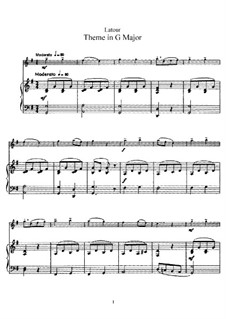 Theme in G Major by T. Latour - sheet music on MusicaNeo