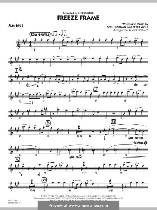 Freeze Frame (The J. Geils Band) by P. Wolf, S. Justman on MusicaNeo