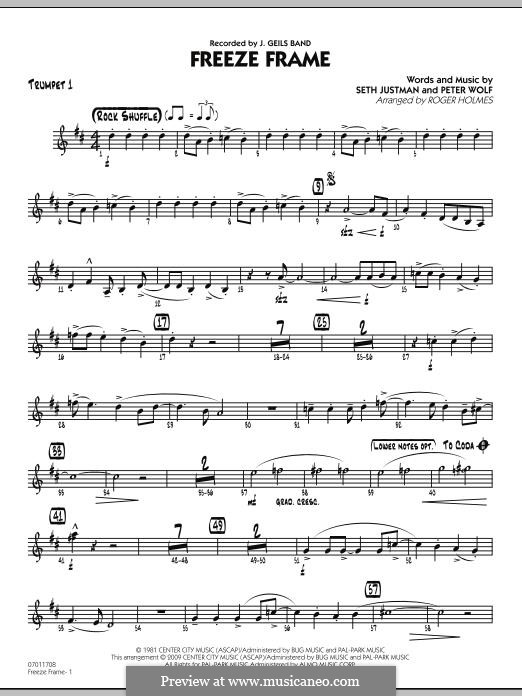 Freeze Frame (The J. Geils Band) by P. Wolf, S. Justman on MusicaNeo