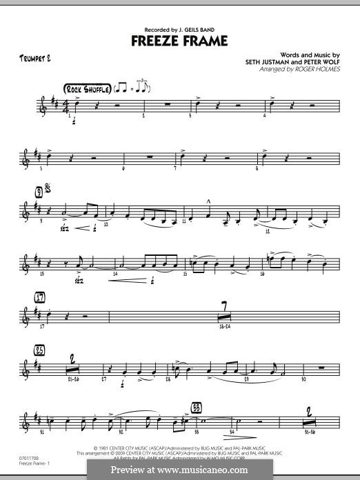 Freeze Frame (The J. Geils Band) by P. Wolf, S. Justman on MusicaNeo