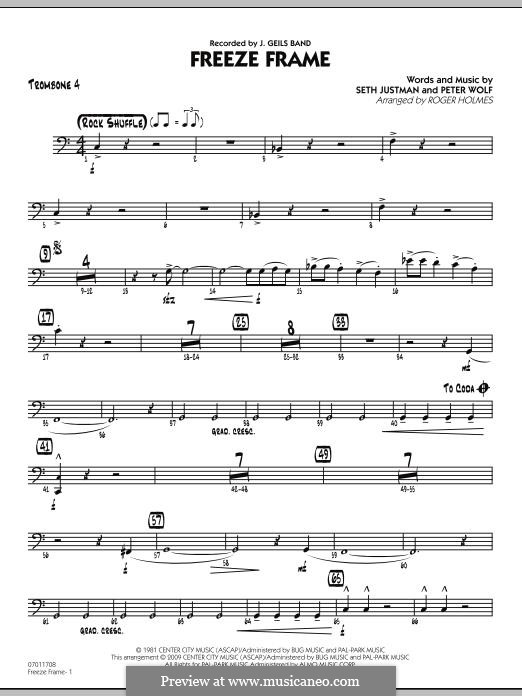 Freeze Frame (The J. Geils Band) by P. Wolf, S. Justman on MusicaNeo