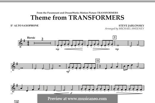 Theme from Transformers by S. Jablonsky - sheet music on MusicaNeo