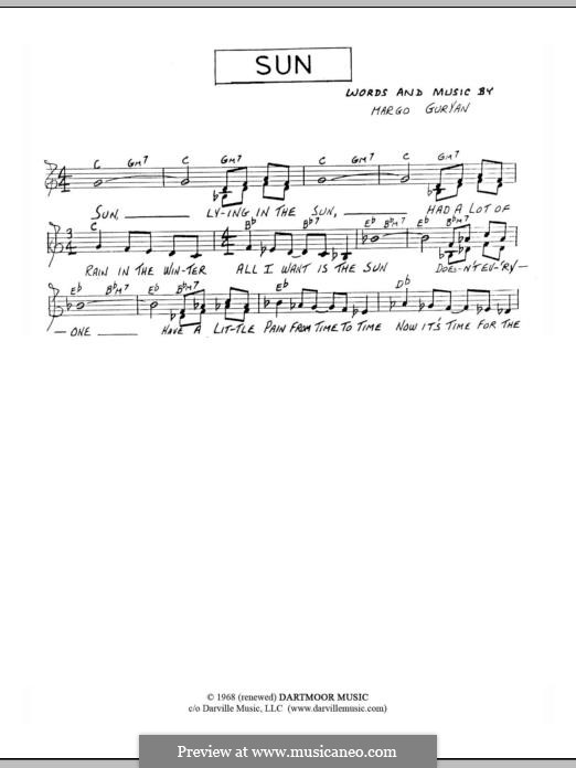 Sun by M. Guryan - sheet music on MusicaNeo