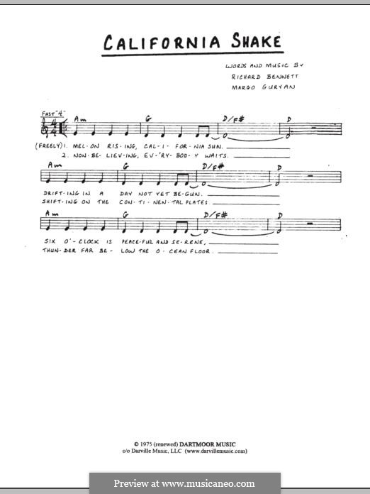 California Shake by M. Guryan - sheet music on MusicaNeo