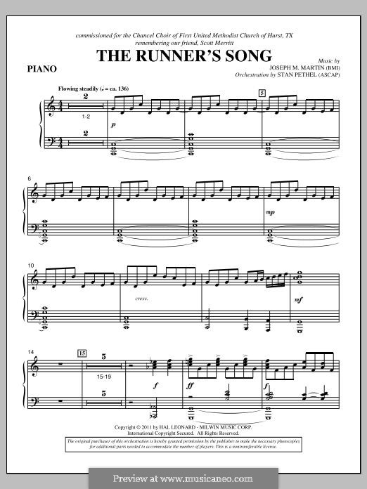 The Runner's Song by J.M. Martin - sheet music on MusicaNeo
