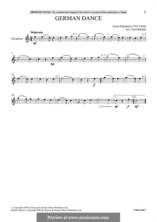 German Dance by F. Schubert - sheet music on MusicaNeo