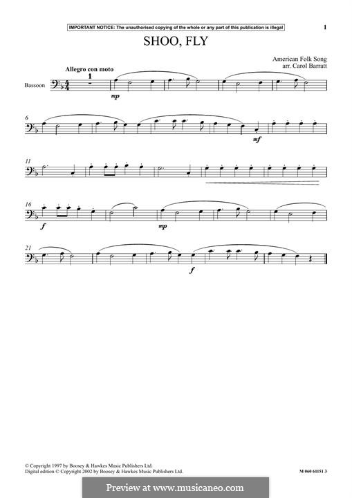 Shoo Fly by folklore - sheet music on MusicaNeo
