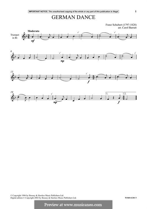 German Dance by F. Schubert - sheet music on MusicaNeo