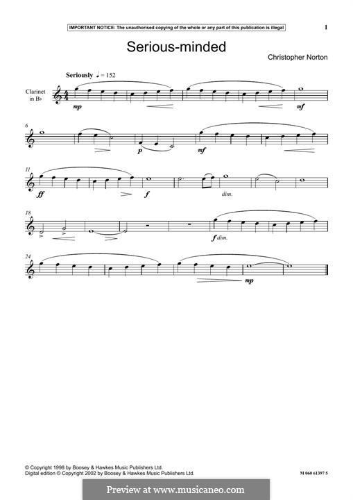 Serious Minded by C. Norton - sheet music on MusicaNeo