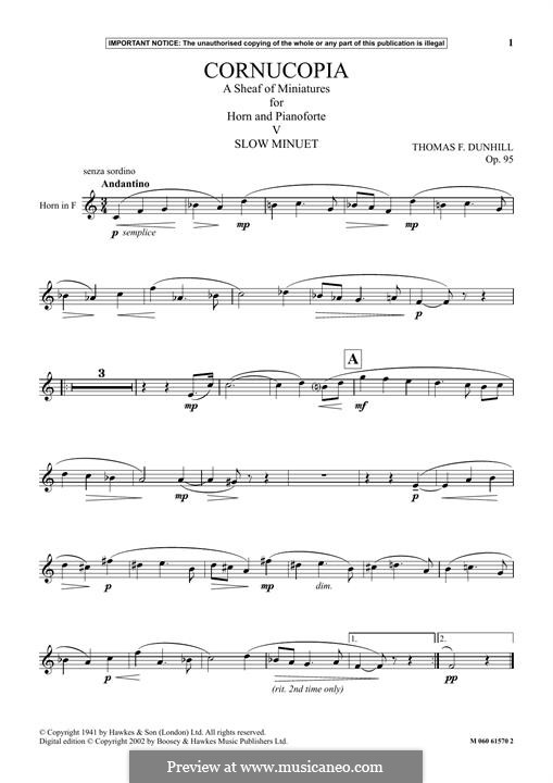 Cornucopia - A Sheaf of Miniatures for Horn and Pianoforte by T ...