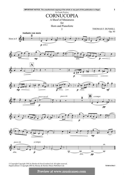 Cornucopia - A Sheaf of Miniatures for Horn and Pianoforte by T ...