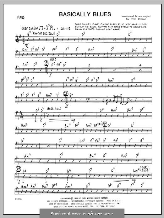 Basically Blues by P. Wilson - sheet music on MusicaNeo