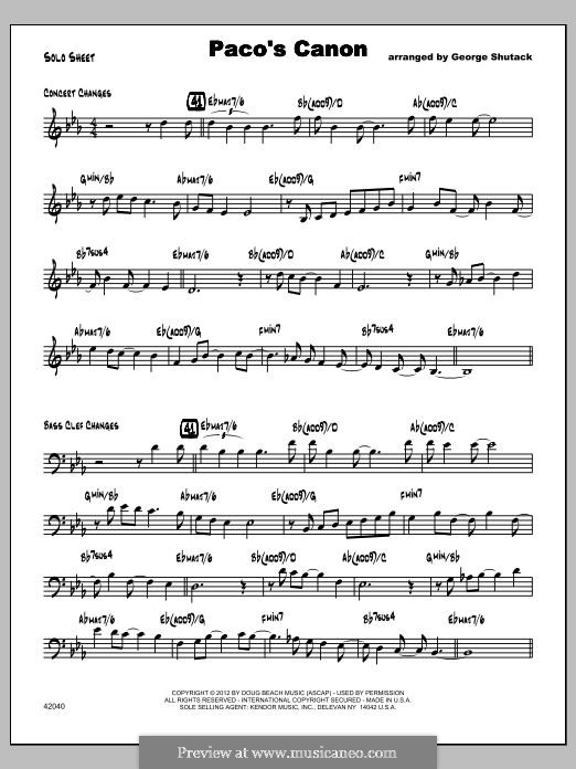 Paco's Canon by G. Shutack - sheet music on MusicaNeo