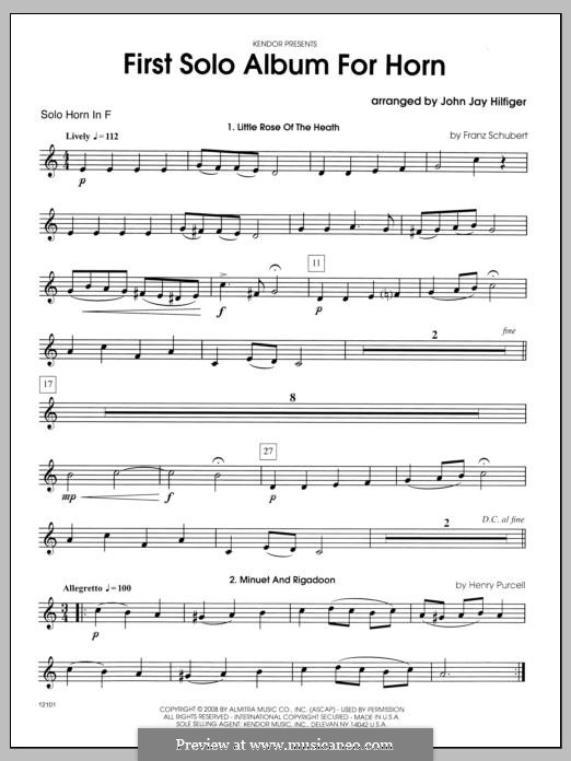 First Solo Album for Horn by F. Schubert - sheet music on MusicaNeo