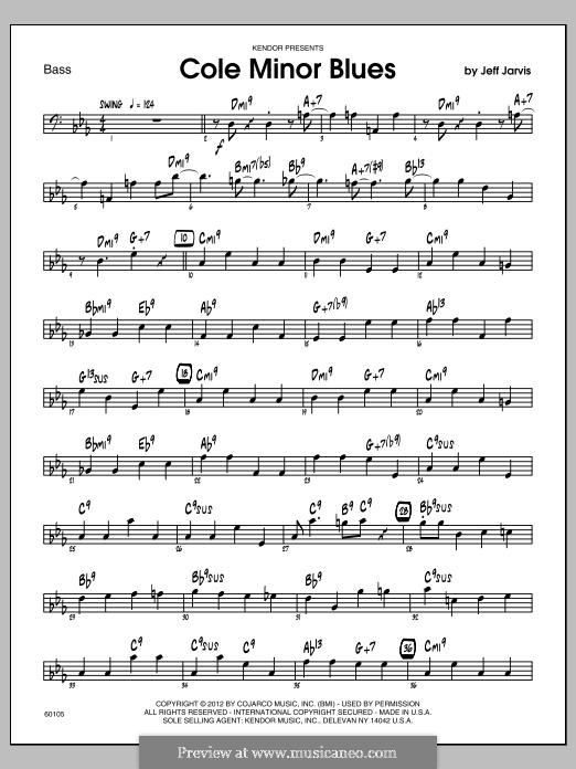 Cole Minor Blues by J. Jarvis - sheet music on MusicaNeo
