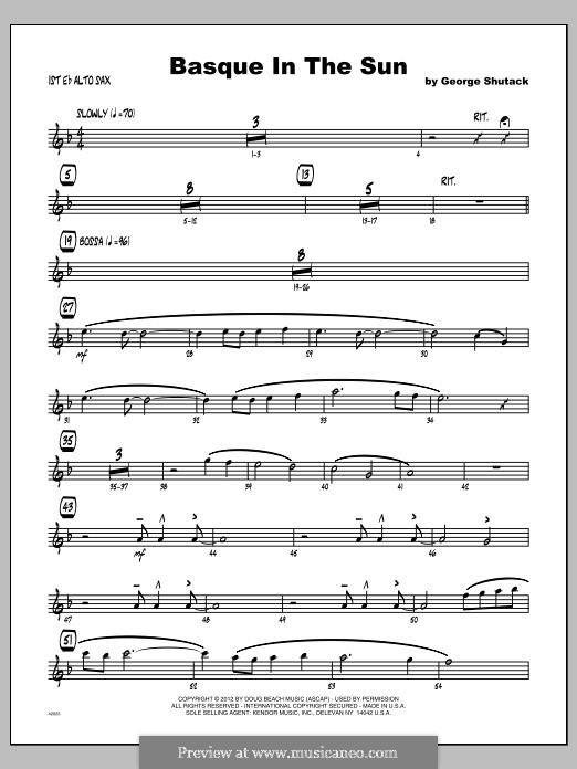 Basque in the Sun by G. Shutack - sheet music on MusicaNeo