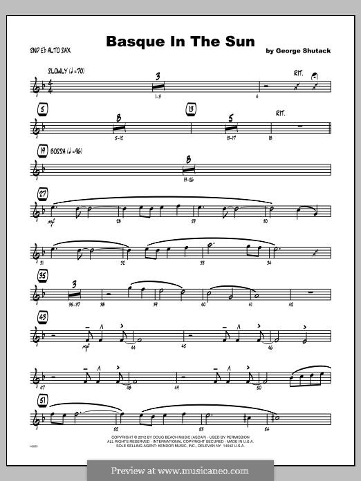 Basque in the Sun by G. Shutack - sheet music on MusicaNeo