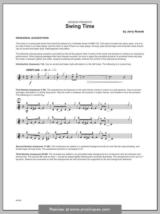 Swing Time by J. Nowak - sheet music on MusicaNeo