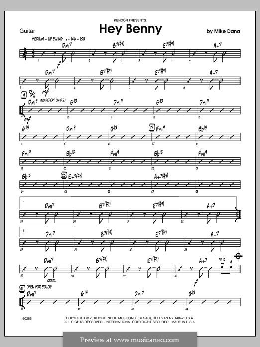 Hey Benny by M. Dana - sheet music on MusicaNeo