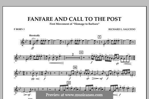 Fanfare and Call to the Post by R.L. Saucedo - sheet music on MusicaNeo