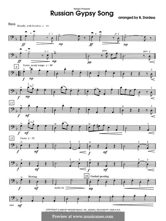 Russian Gypsy Song by folklore - sheet music on MusicaNeo