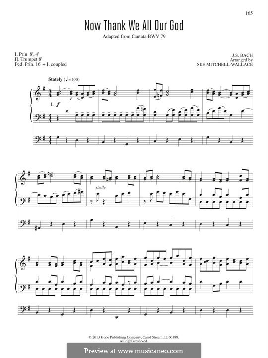 Now We Thank We All Our God by J.S. Bach - sheet music on MusicaNeo