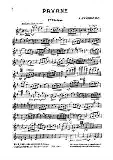 Pavane for String Orchestra by A. D'Ambrosio - sheet music on MusicaNeo