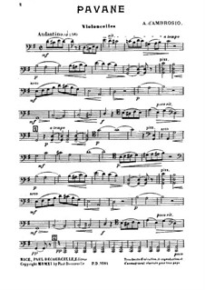 Pavane for String Orchestra by A. D'Ambrosio - sheet music on MusicaNeo